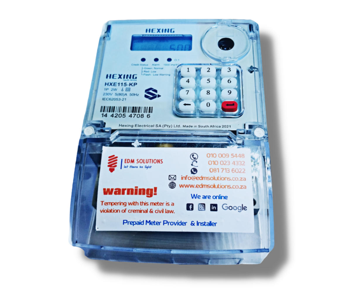 Hexing Single Phase Prepaid Electricity Meter HXE115-KP – EDM Solutions