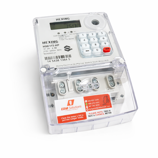 Hexing Single Phase Prepaid Electricity Meter HXE115-KP – EDM Solutions