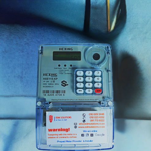 Hexing Single Phase Prepaid Electricity Meter HXE115-KP – EDM Solutions
