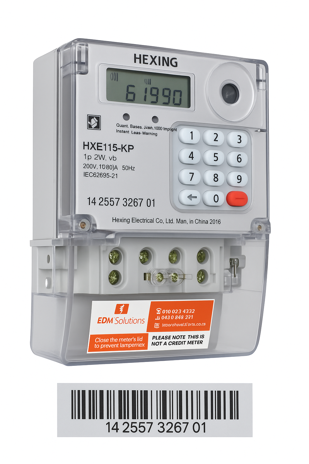 Hexing Single Phase Prepaid Electricity Meter HXE115-KP – EDM Solutions